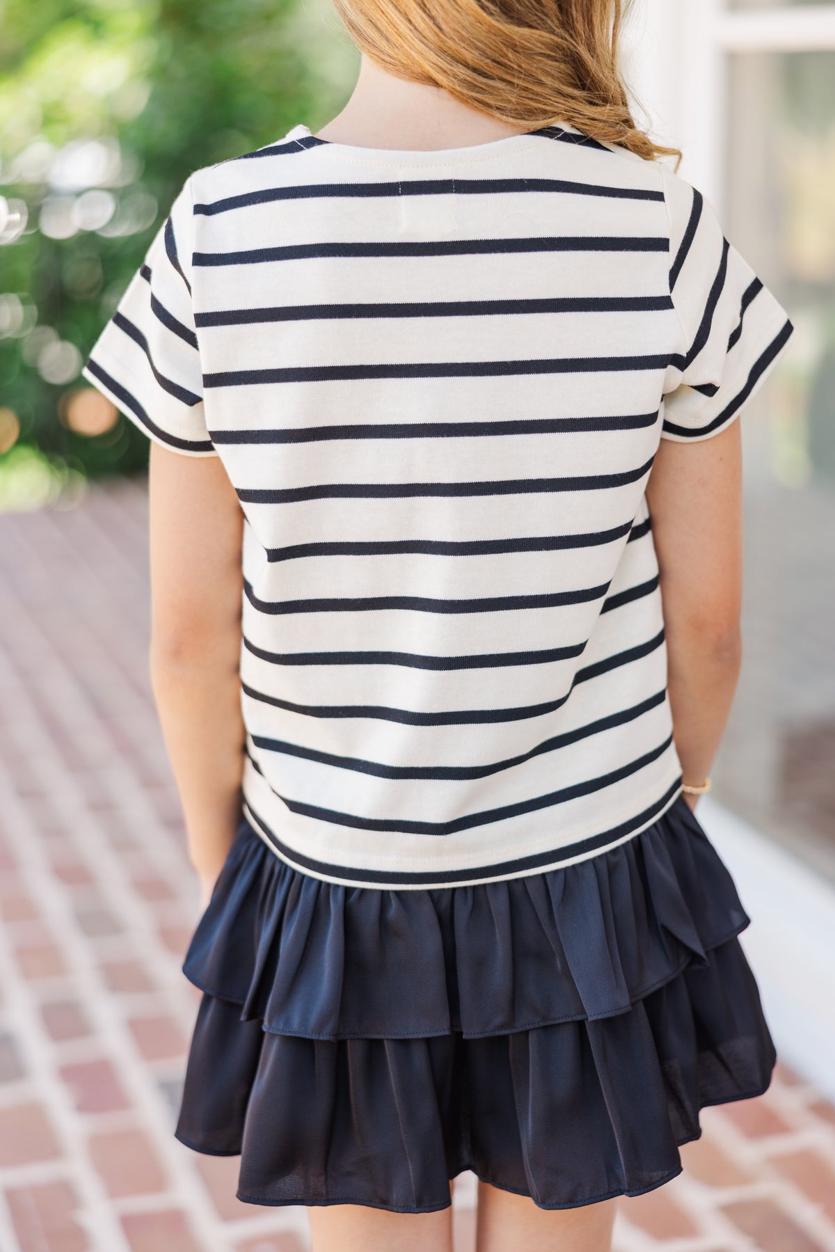 Girls: Lucky You White & Black Striped Tee – Shop the Mint