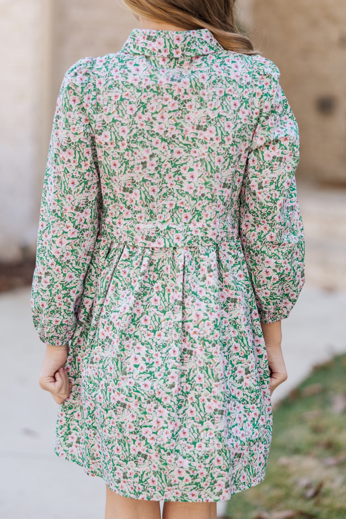 Girls: All For You Green Floral Shirt Dress – Shop the Mint