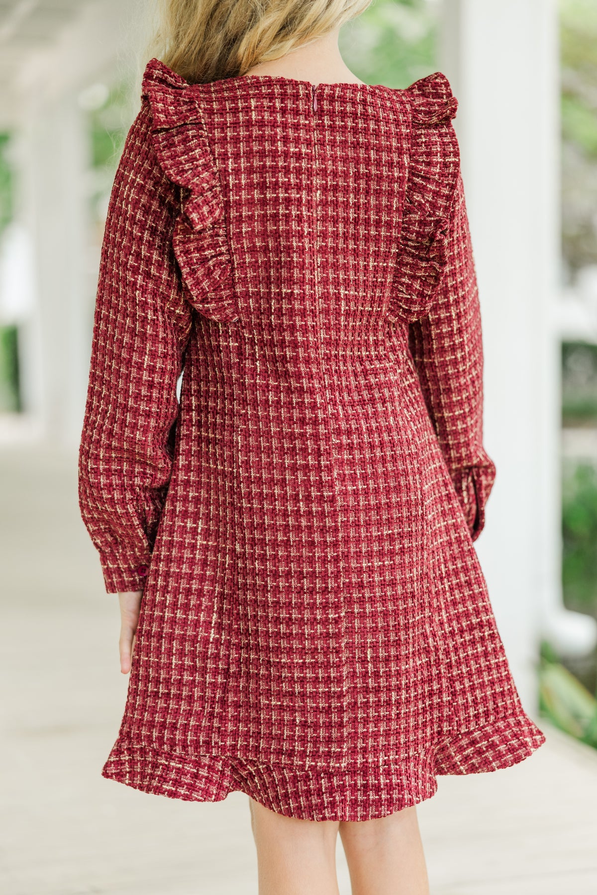 Girls: It's All You Burgundy Red Tweed Dress – Shop the Mint