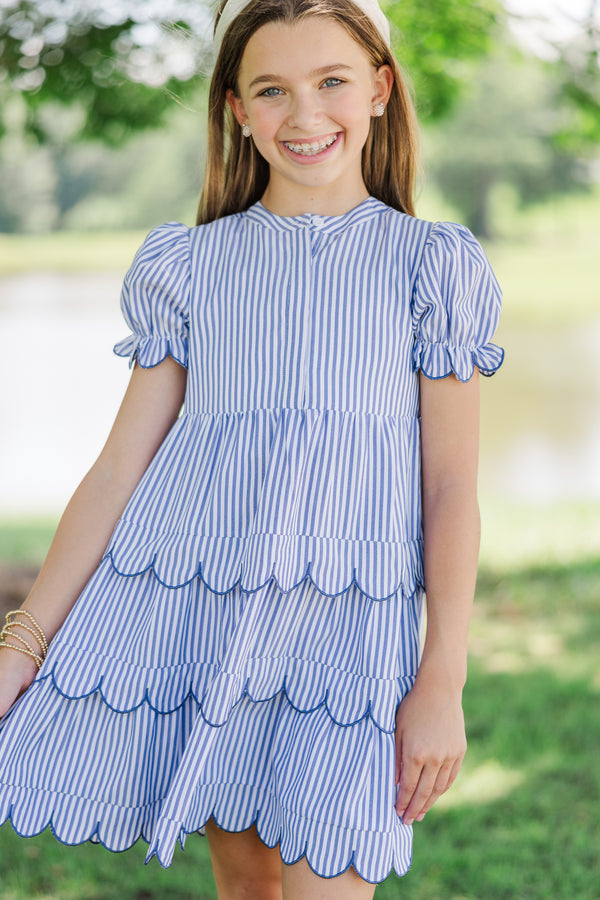 Girls: Perfectly Paired Navy Blue Striped Dress – Shop the Mint