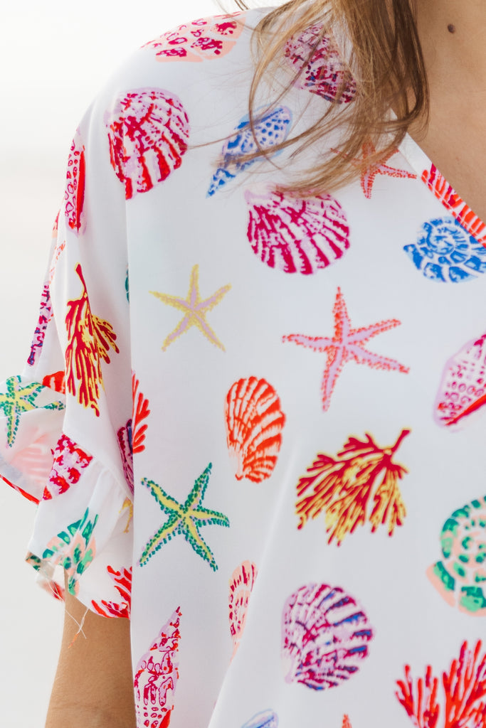 Down By The Sea Ivory White Printed Top – Shop the Mint