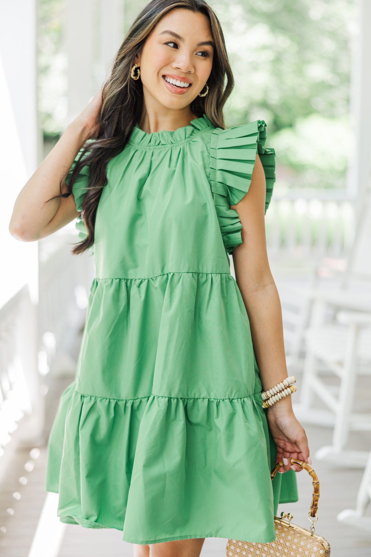 Tell It All Green Ruffled Dress – Shop the Mint