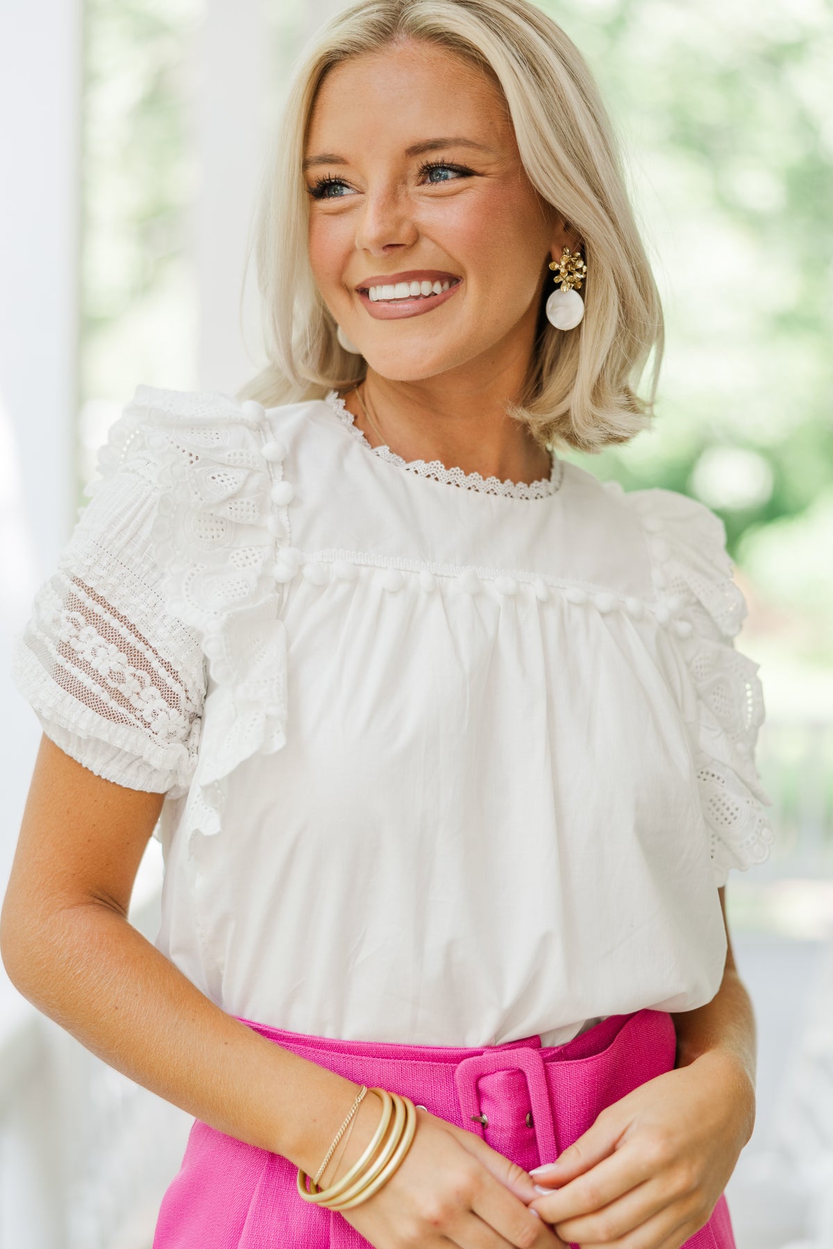 Give Us Joy White Lace Blouse – Shop the Mint