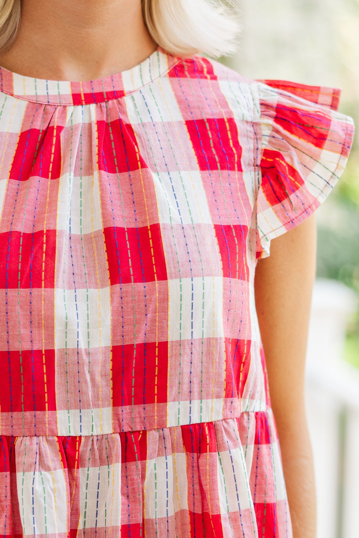 Focus On Fun Red Plaid Blouse – Shop the Mint