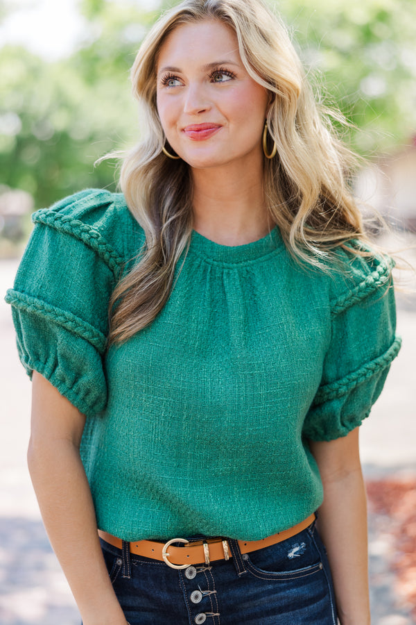 What A Night Green Tweed Blouse – Shop the Mint