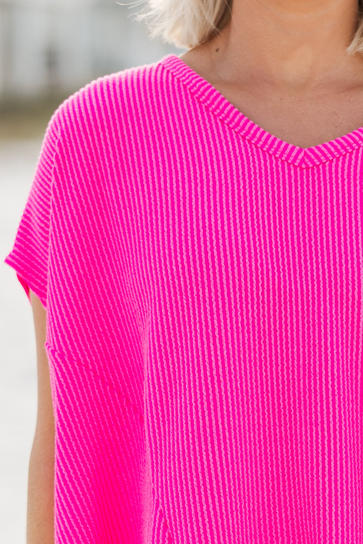 Just The Thing Fuchsia Pink Ribbed Top – Shop the Mint