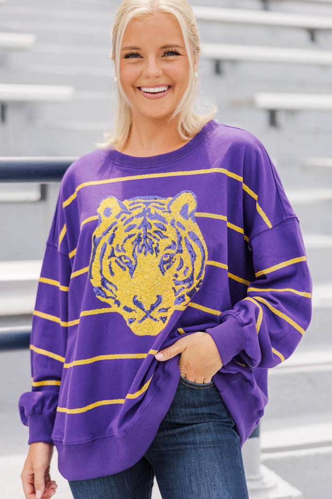 Lead The Way Purple Tiger Pullover – Shop the Mint