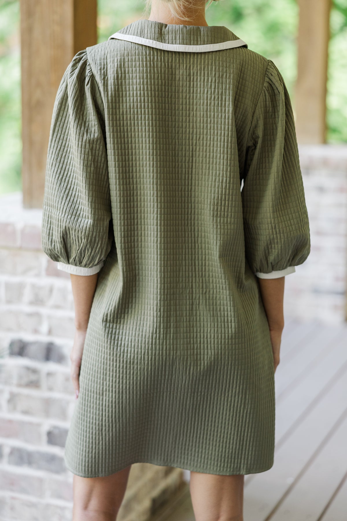 THML: What A Joy Olive Green Textured Dress – Shop the Mint
