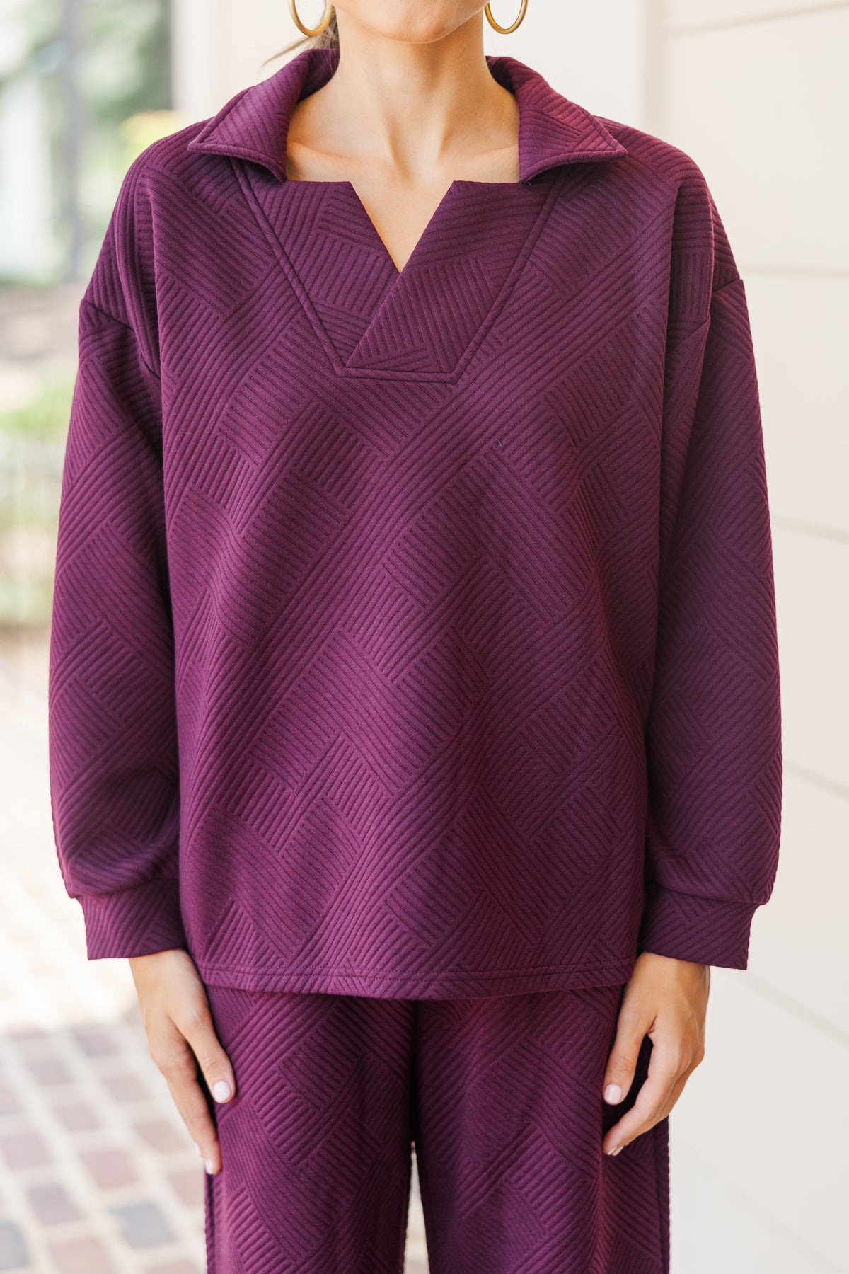 Make Your Day Mulberry Textured Top – Shop the Mint