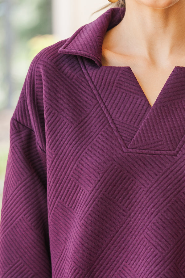 Make Your Day Mulberry Textured Top – Shop the Mint