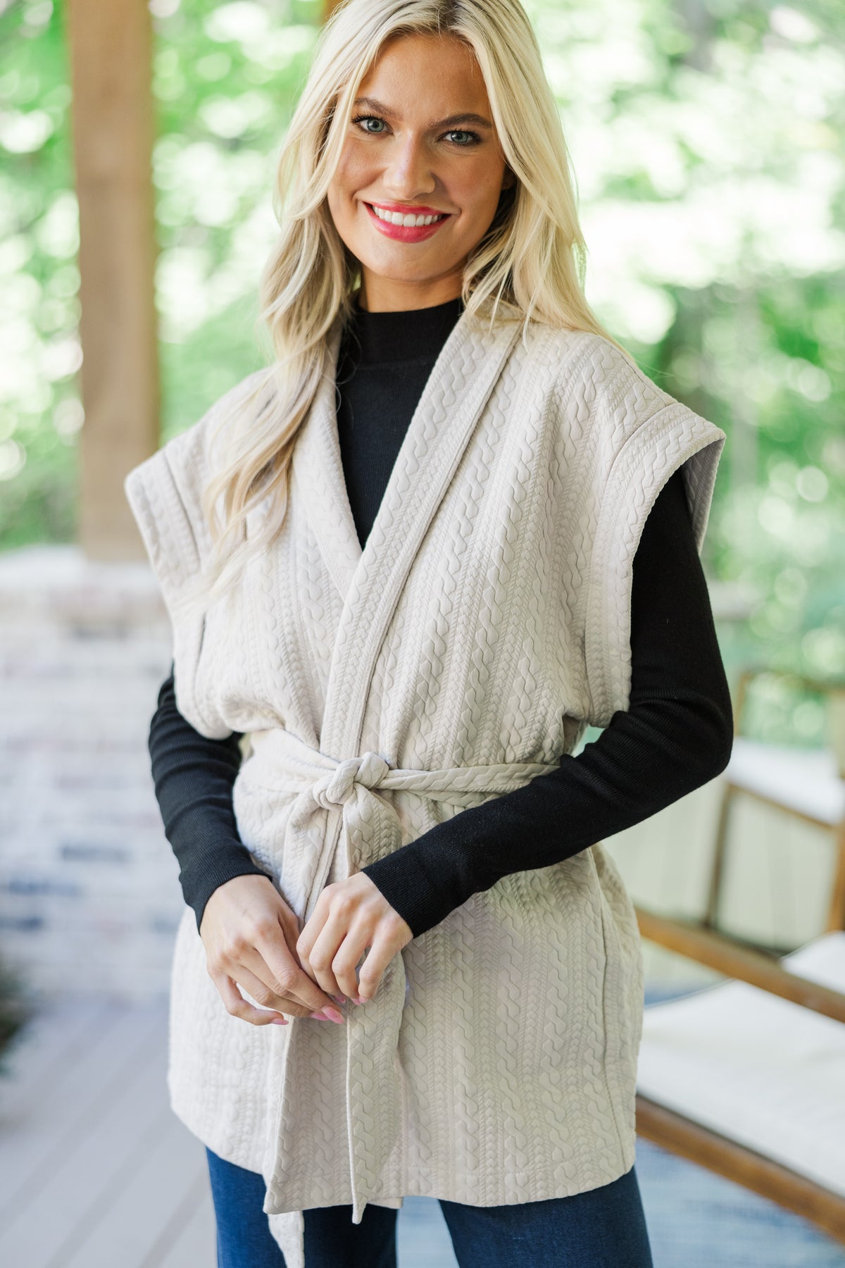 Can't Leave You Cream Textured Vest Jacket – Shop the Mint