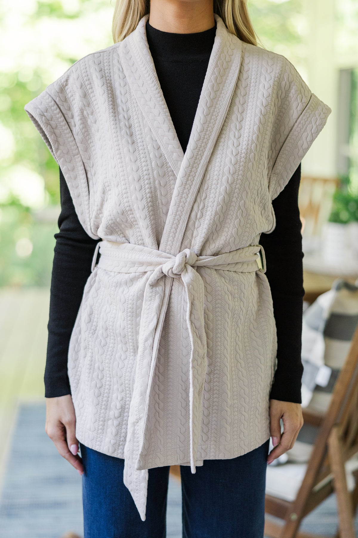 Can't Leave You Cream Textured Vest Jacket – Shop the Mint