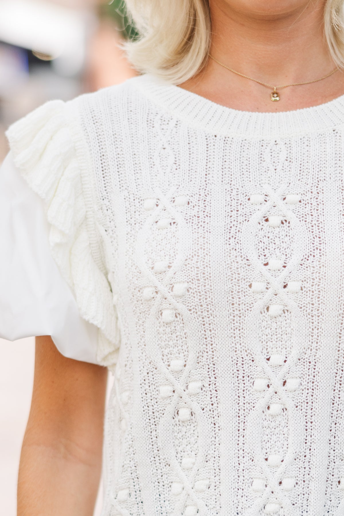 Take Your Word Cream White Textured Blouse – Shop the Mint