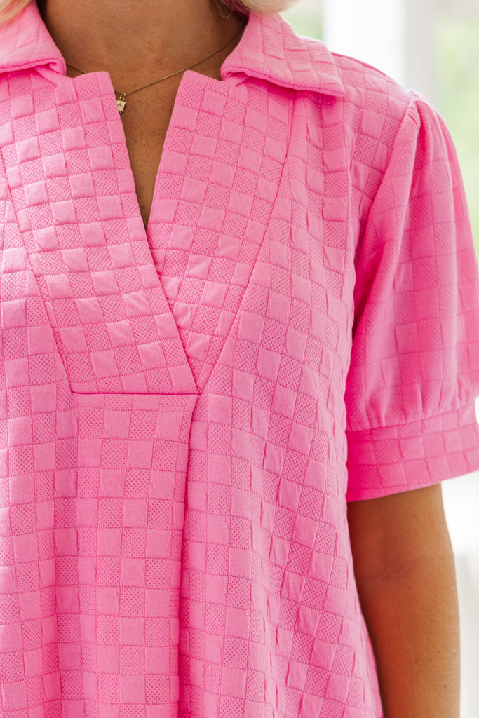 Nice To See You Pink Textured Dress – Shop the Mint