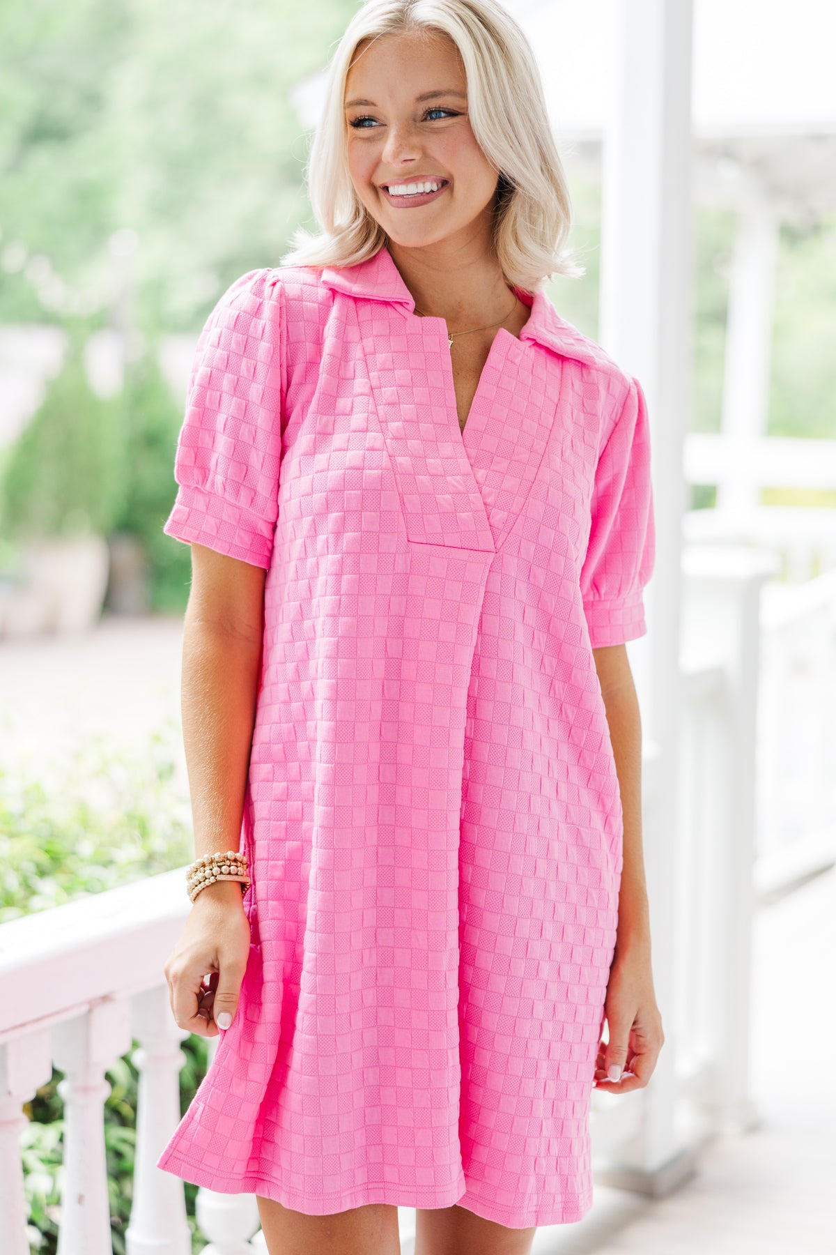 Nice To See You Pink Textured Dress – Shop the Mint