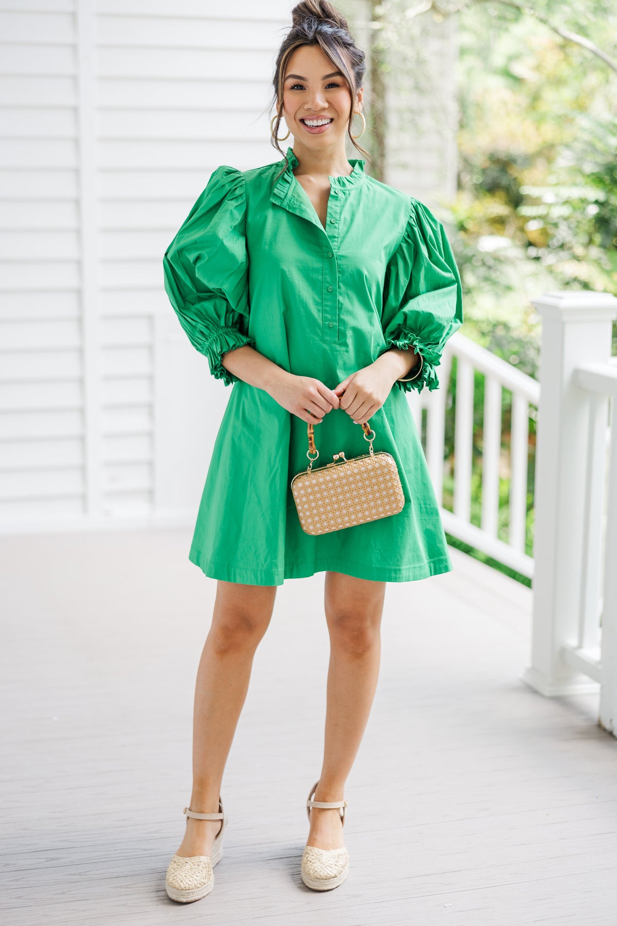 Under The Stars Kelly Green Tie Back Dress – Shop the Mint