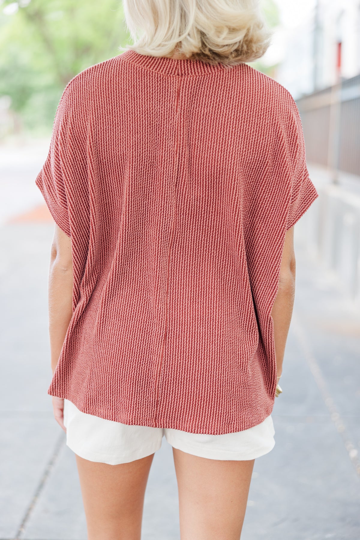 Catch On Rust Orange Ribbed Top – Shop the Mint