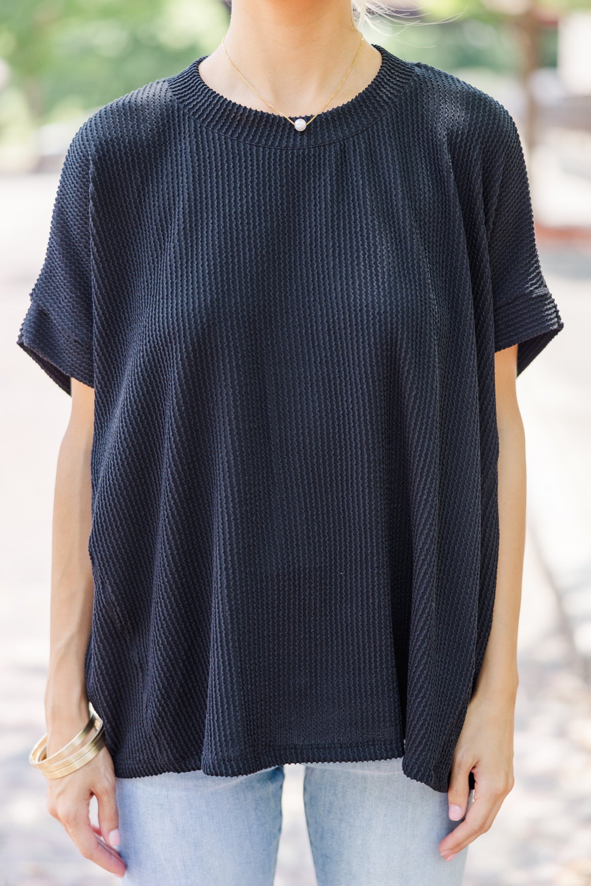 Catch On Black Ribbed Top – Shop the Mint