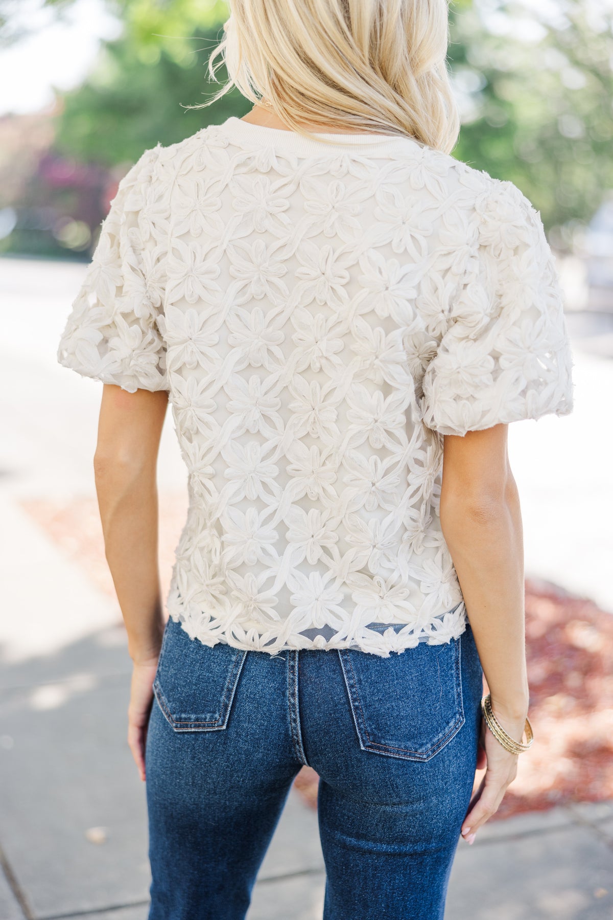 On Your Own Cream Textured Blouse – Shop the Mint