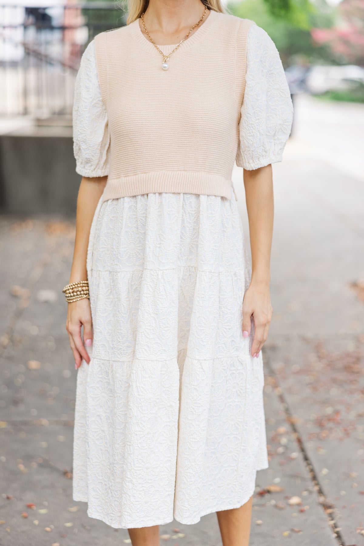 Be Your Own Joy Camel Layered Midi Dress – Shop the Mint