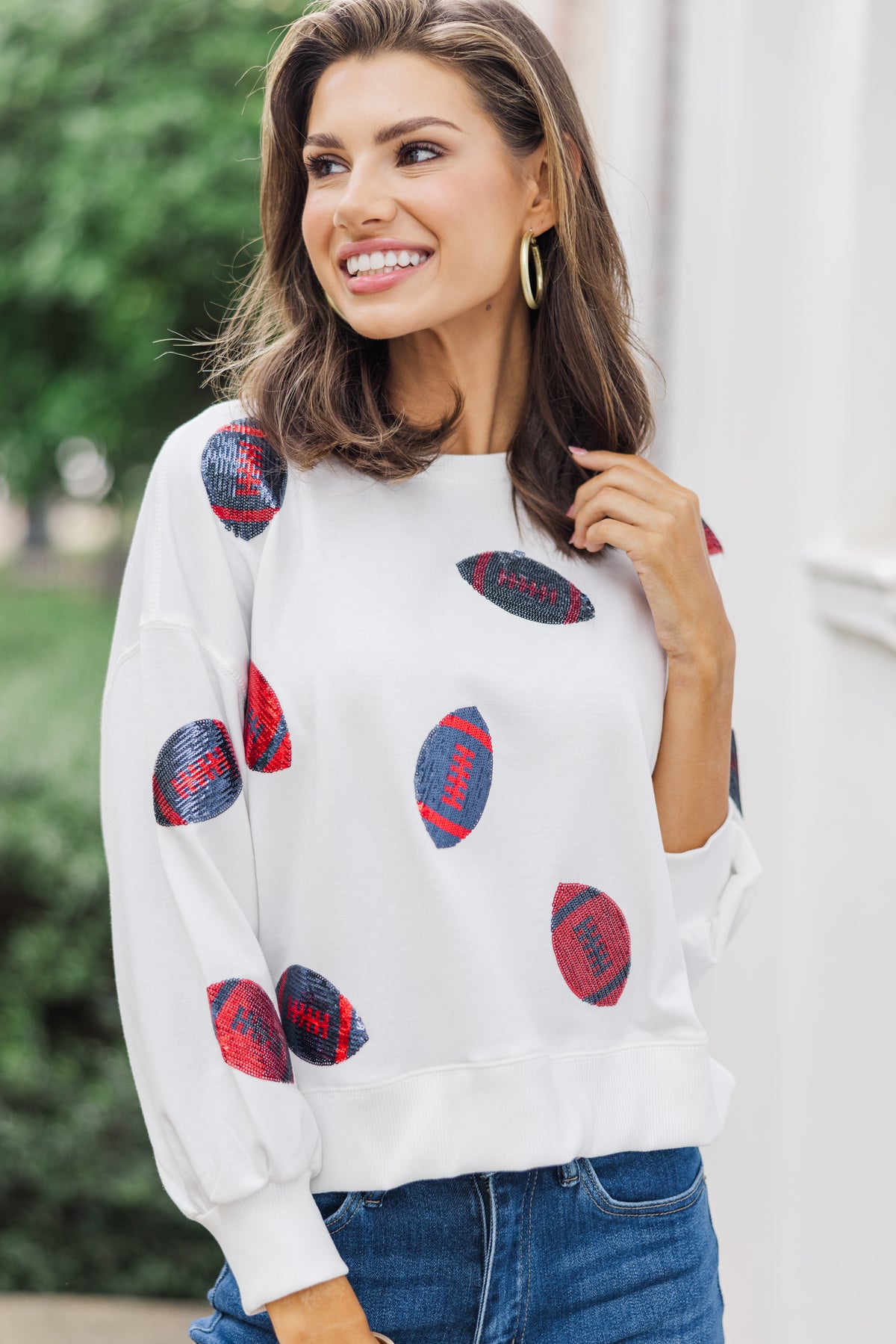 Live Your Life Red Football Sequin Top – Shop the Mint