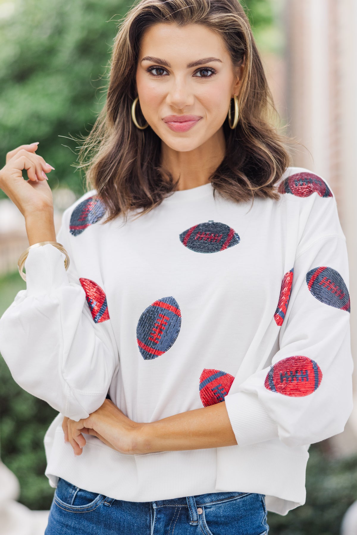 Live Your Life Red Football Sequin Top – Shop the Mint