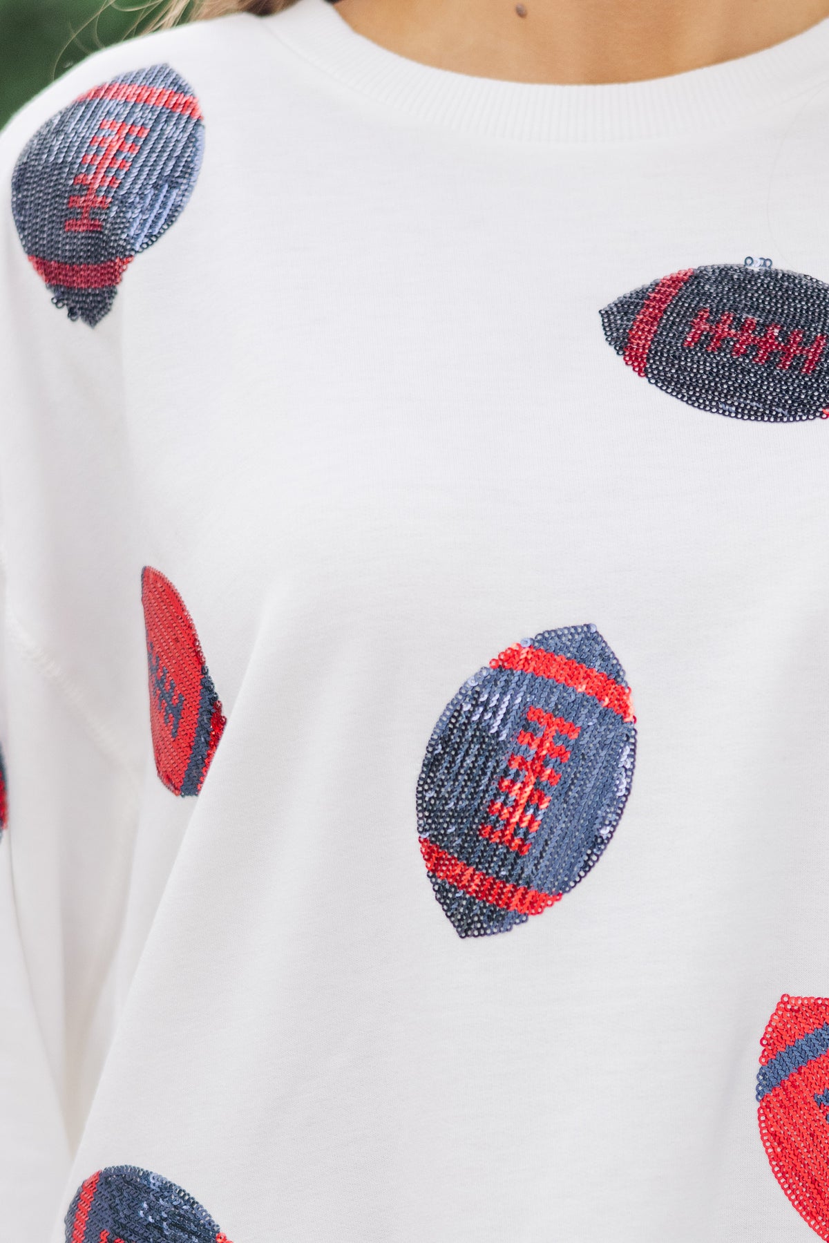 Live Your Life Red Football Sequin Top – Shop the Mint