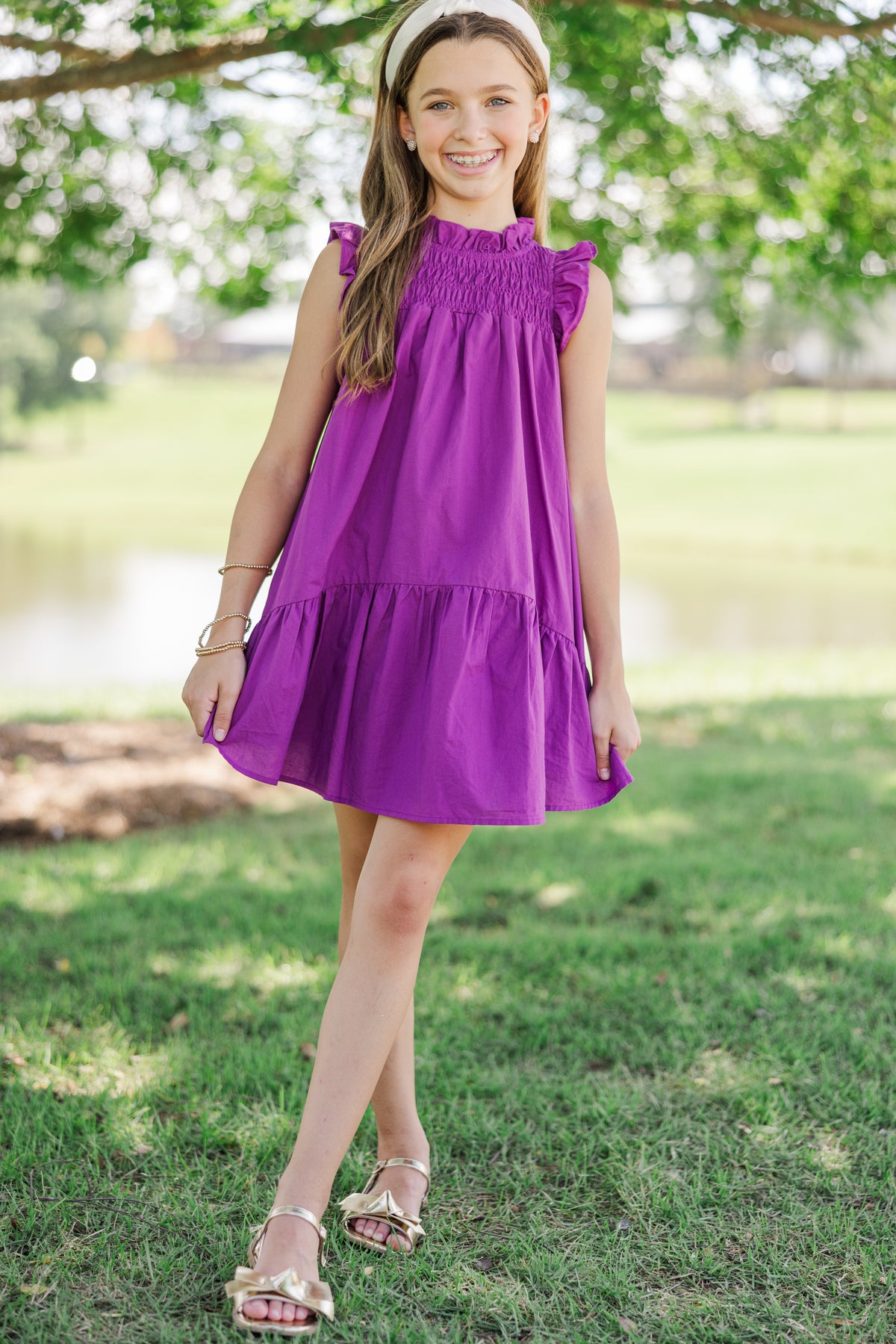 Girls: Longing For Fun Plum Purple Ruffled Dress – Shop the Mint