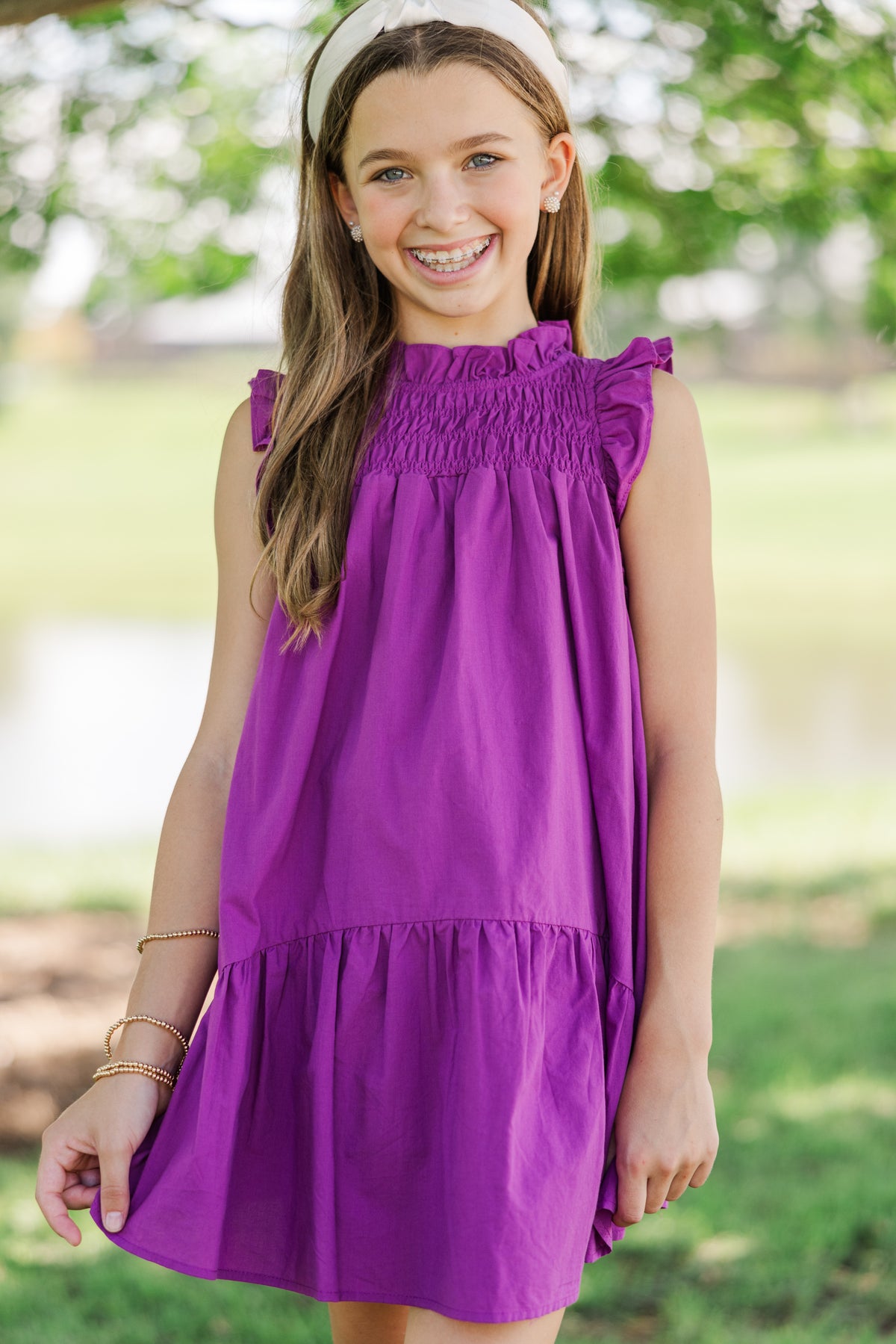 Girls: Longing For Fun Plum Purple Ruffled Dress – Shop the Mint