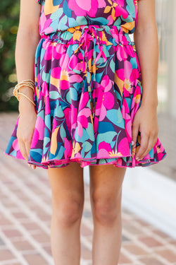 Girls: Look Your Way Purple Floral Ruffled Skort – Shop the Mint