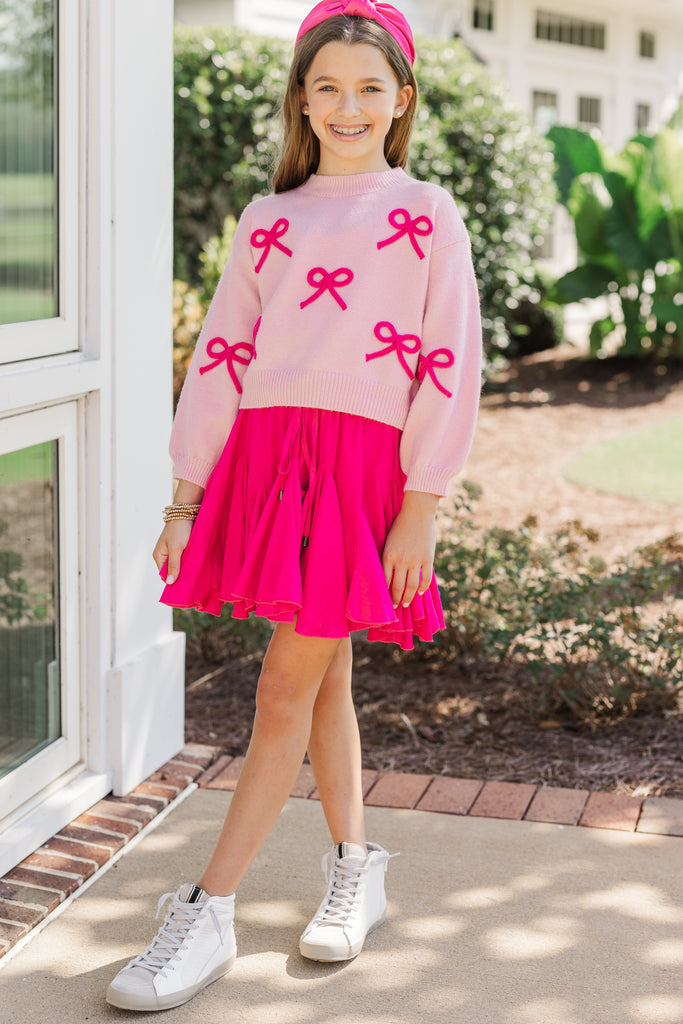 Girls: Feeling Just Fine Pink Bow Sweater – Shop the Mint