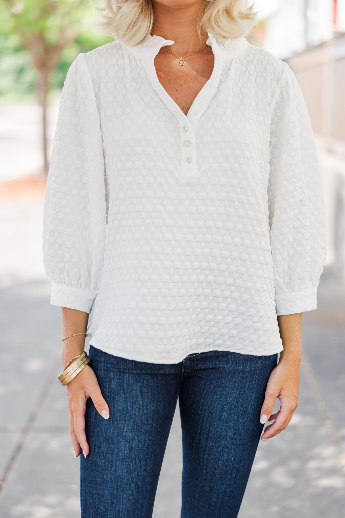 Perfectly You Cream Textured Blouse – Shop the Mint