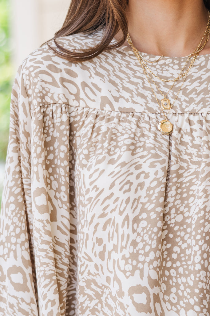 Feeling Blessed Taupe Leopard Tunic – Shop the Mint