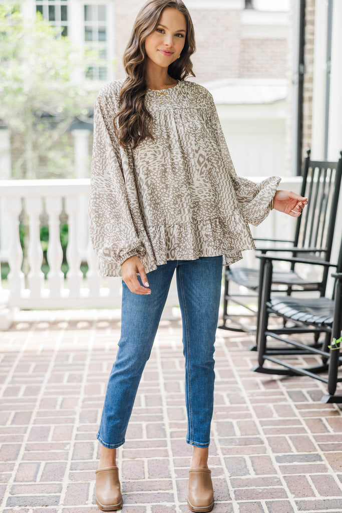 Feeling Blessed Taupe Leopard Tunic – Shop the Mint