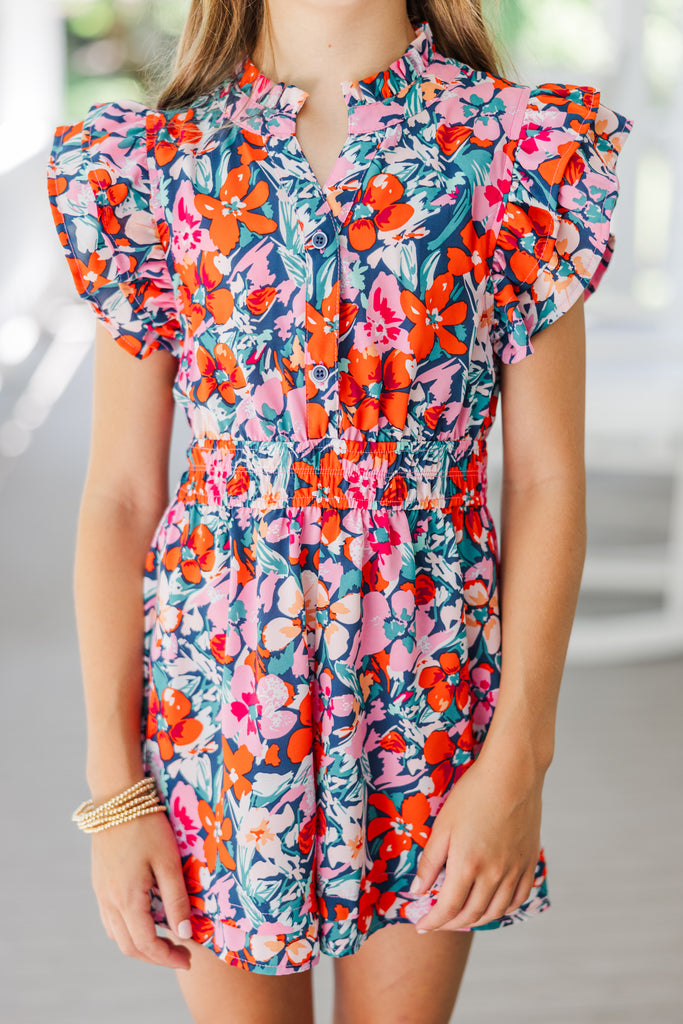 Girls: Wild Love Blue Floral Romper – Shop the Mint