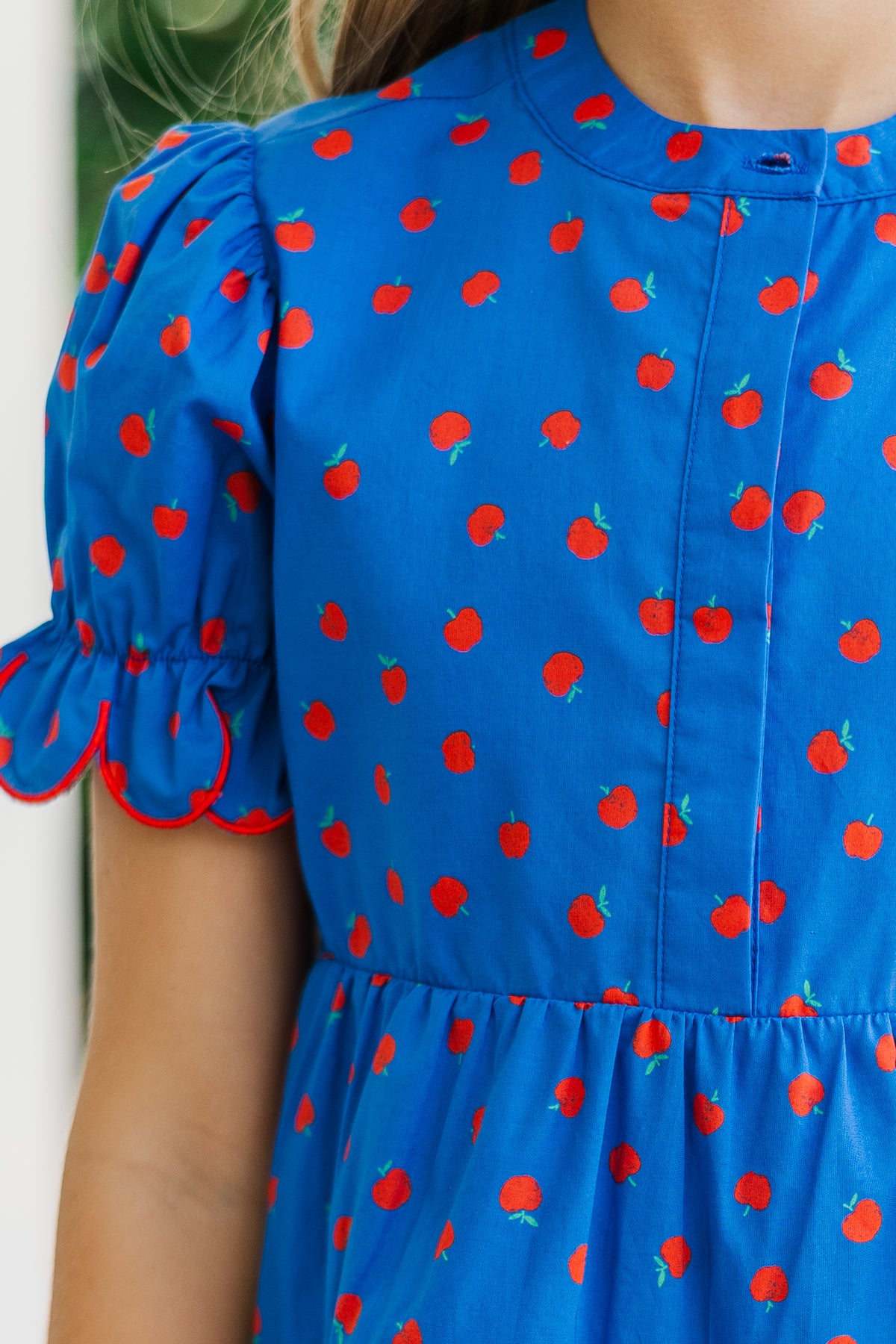 Girls: Perfectly Paired Navy Blue Apple Print Dress – Shop the Mint