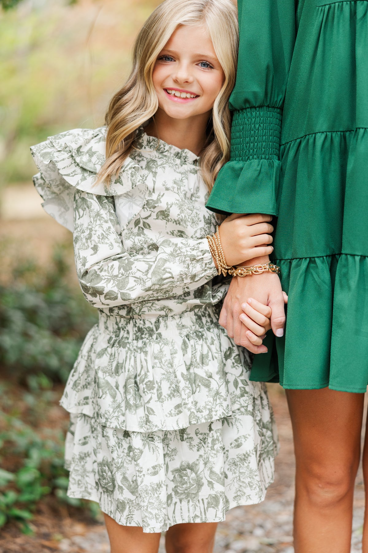 Girls: Just Be Joyful Green Toile L/S Blouse – Shop the Mint