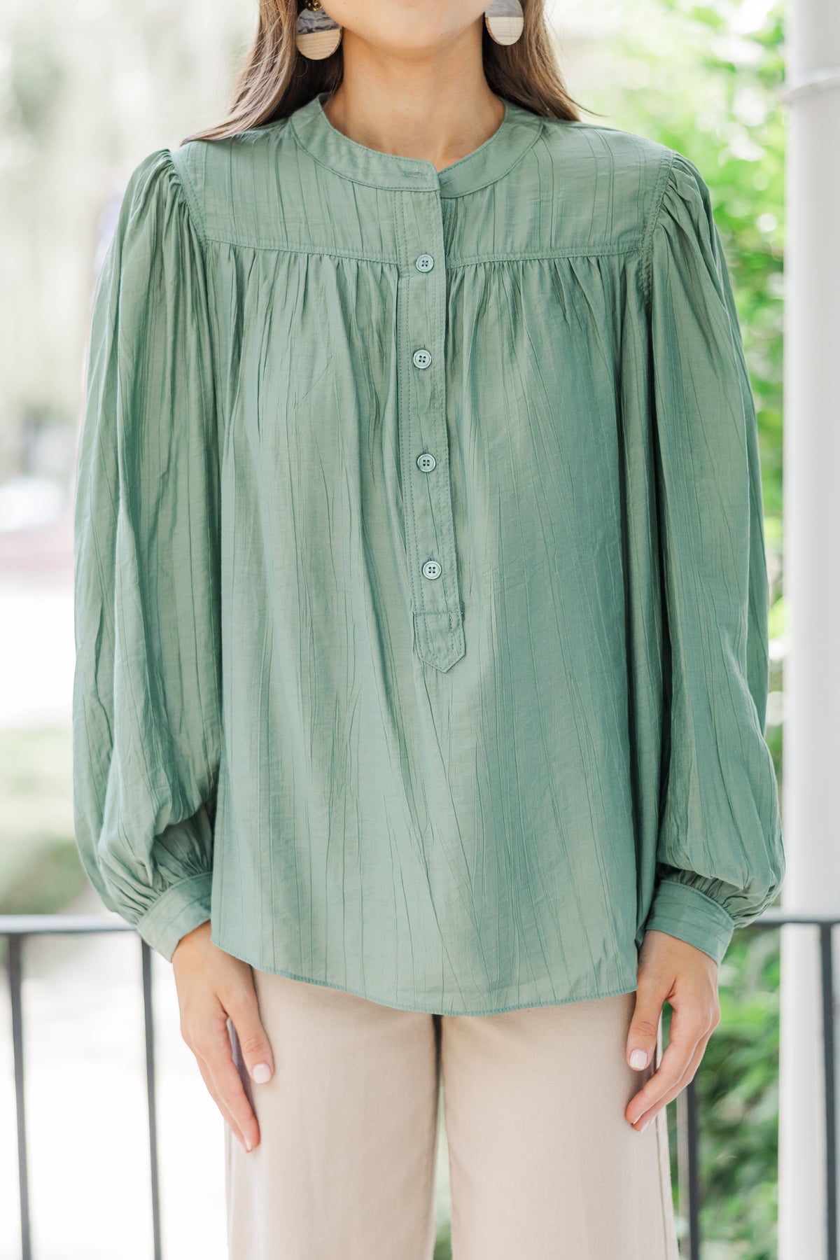 Show It Off Olive Green Button Down Blouse – Shop the Mint