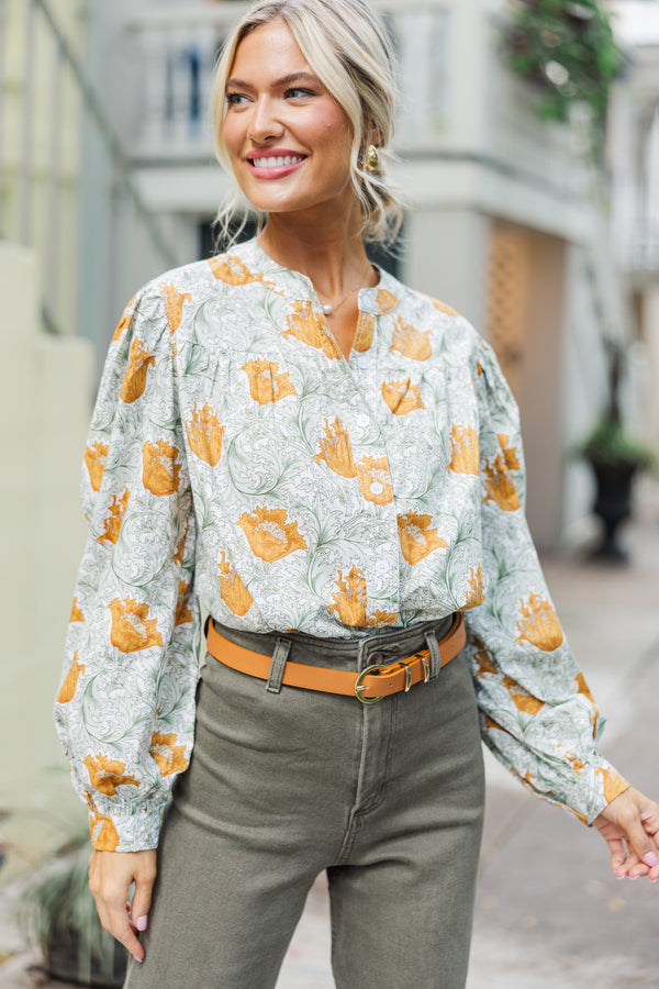 Show It Off Cream Floral Button Down Blouse – Shop the Mint