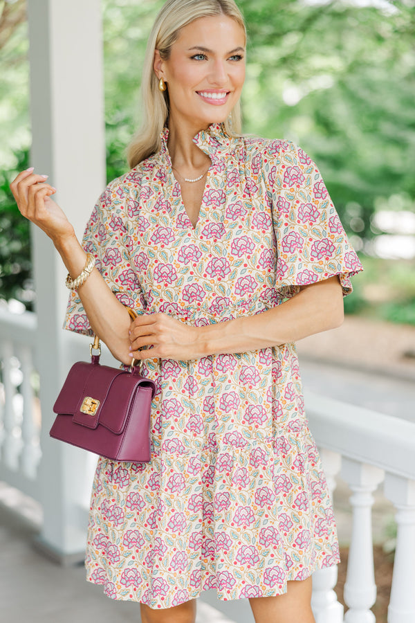 Feeling Your Best Magenta Purple Paisley Dress – Shop the Mint