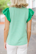 Easy Weekends Green Striped Blouse – Shop the Mint