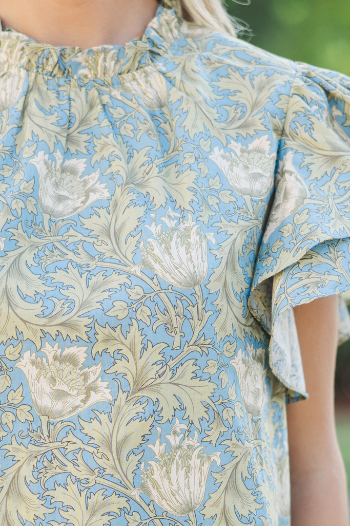 All Heart Light Blue Floral Blouse – Shop the Mint