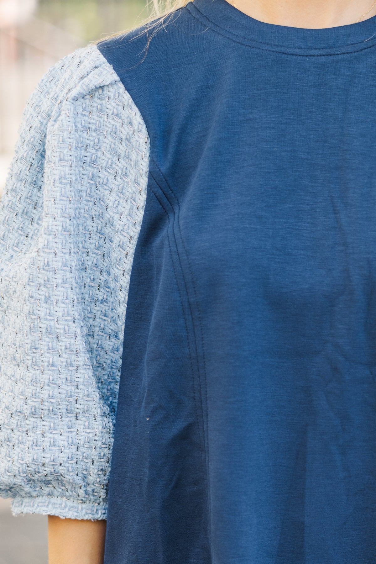 Know It All Navy Blue Tweed Blouse – Shop the Mint