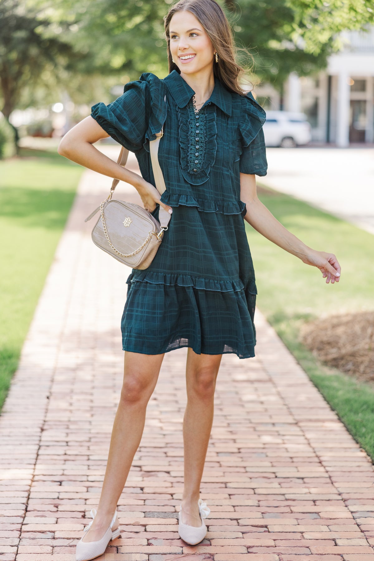 All The Very Best Emerald Green Ruffled Dress – Shop the Mint