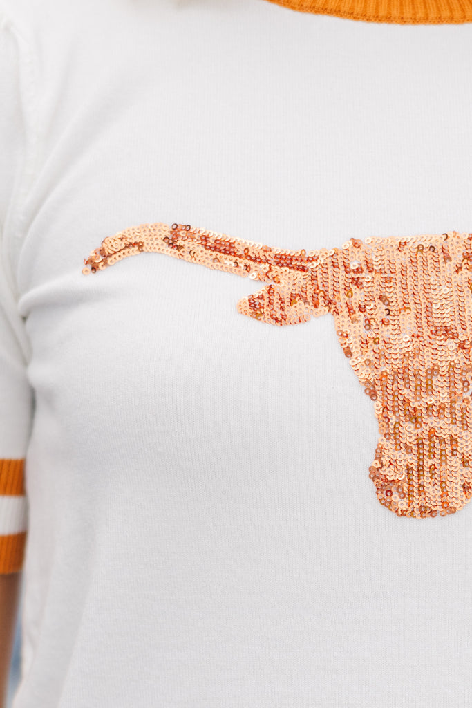Stay In Character White/Orange Longhorn Sweater – Shop the Mint