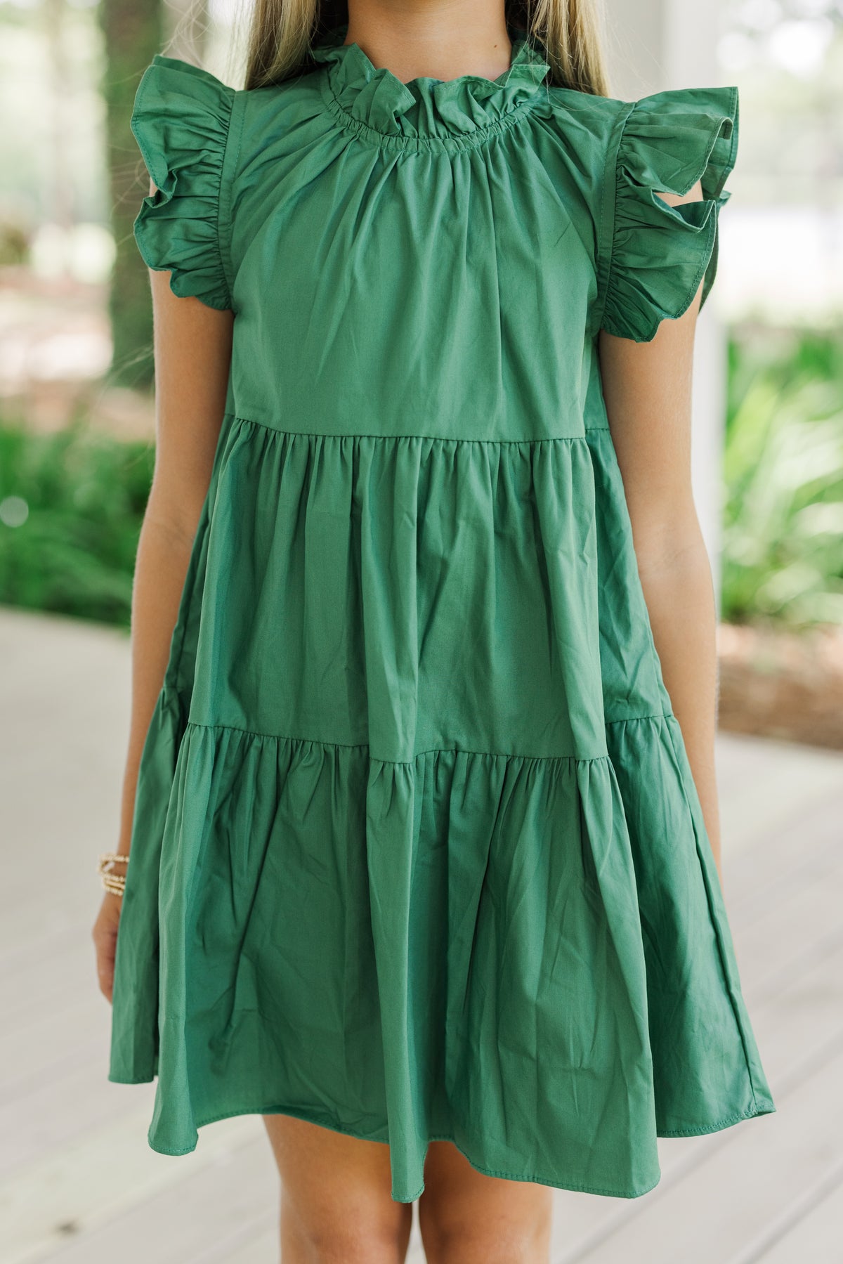 Girls: What Dreams Are Made Of Olive Green Ruffled Dress – Shop the Mint