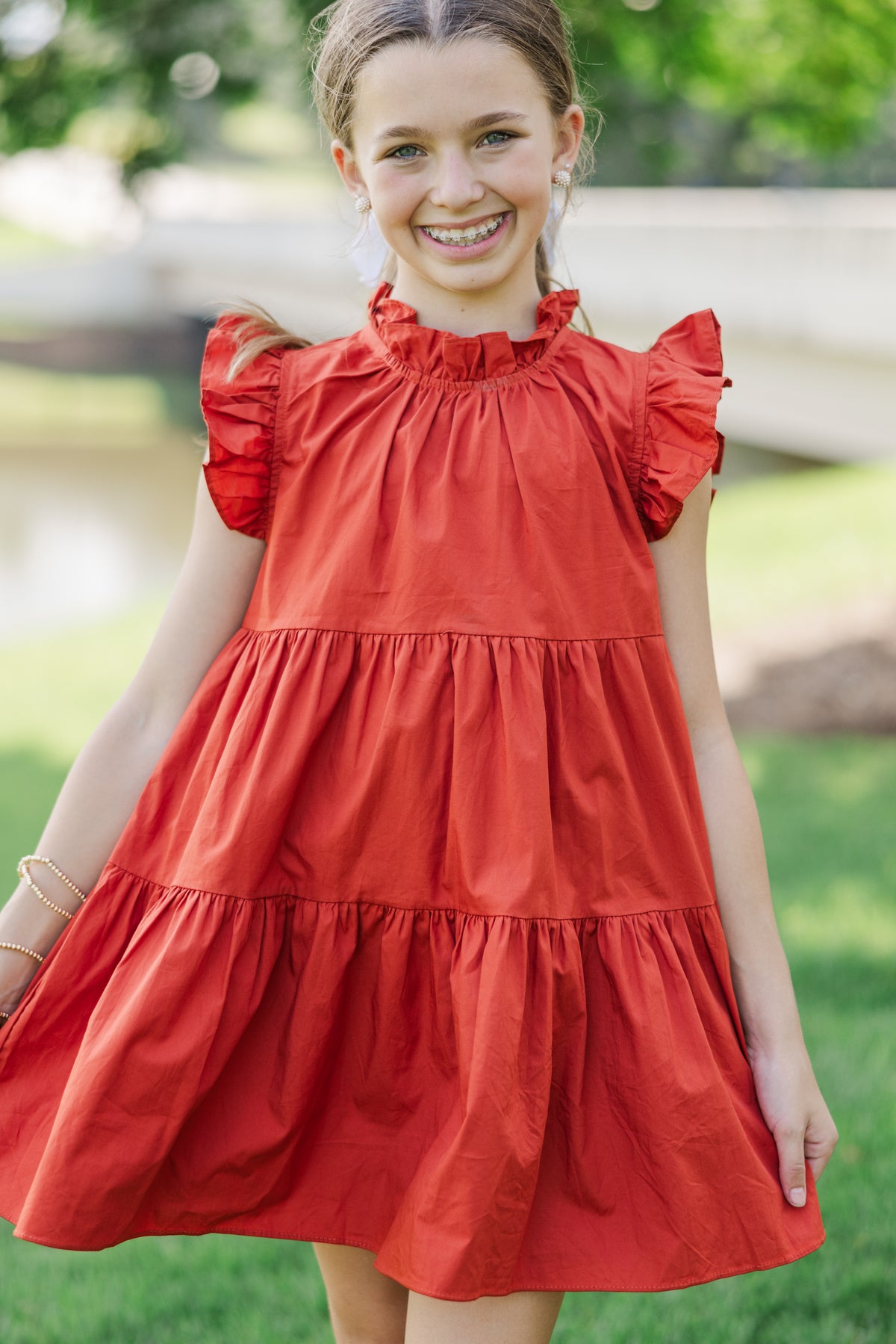 Girls: What Dreams Are Made Of Rust Orange Ruffled Dress – Shop the Mint