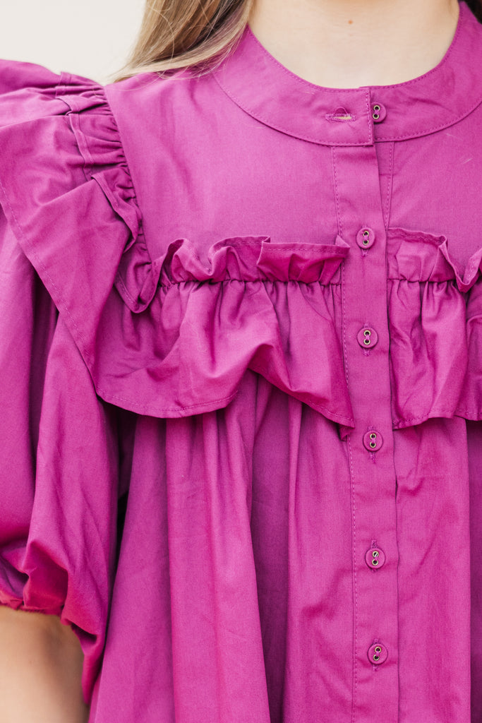 Girls: Keep Up Magenta Purple Ruffled Dress – Shop the Mint