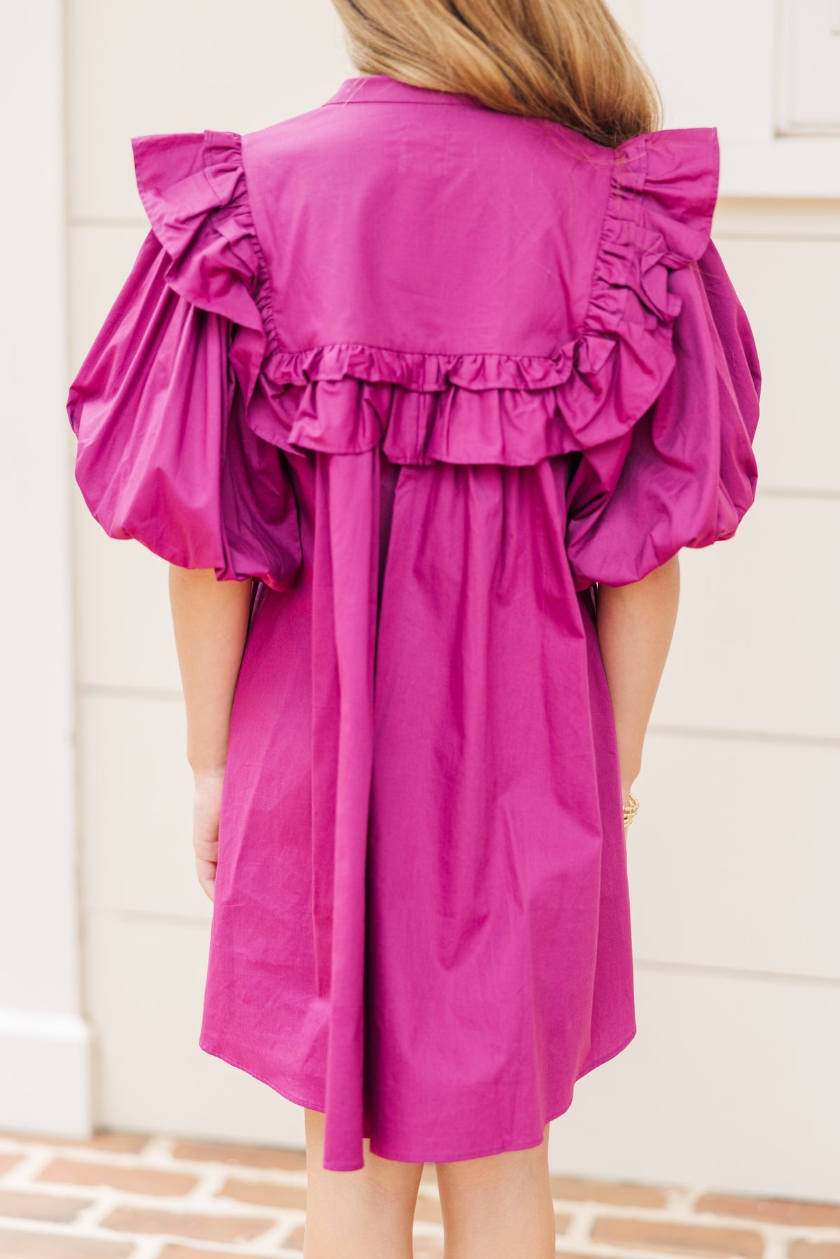 Girls: Keep Up Magenta Purple Ruffled Dress – Shop the Mint