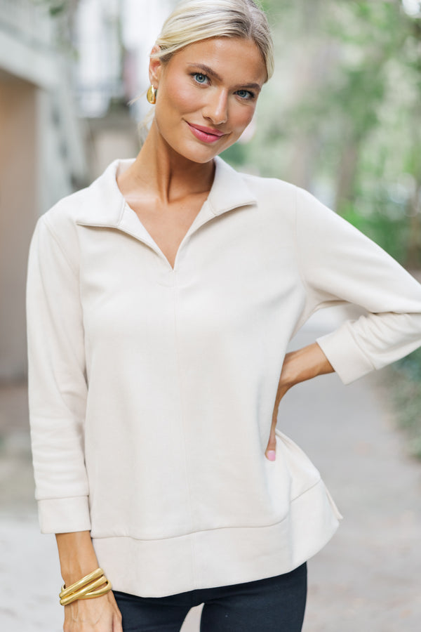 Never Forget Oatmeal Suede Blouse – Shop the Mint